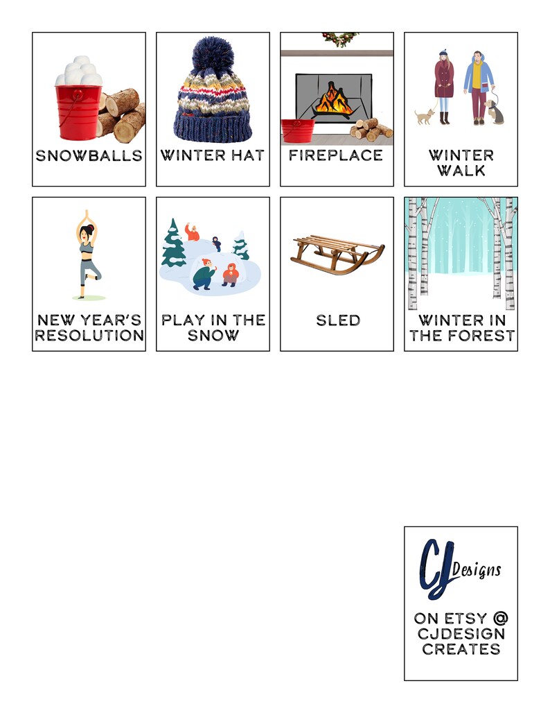 BINGO Game {winter Theme} - Etsy