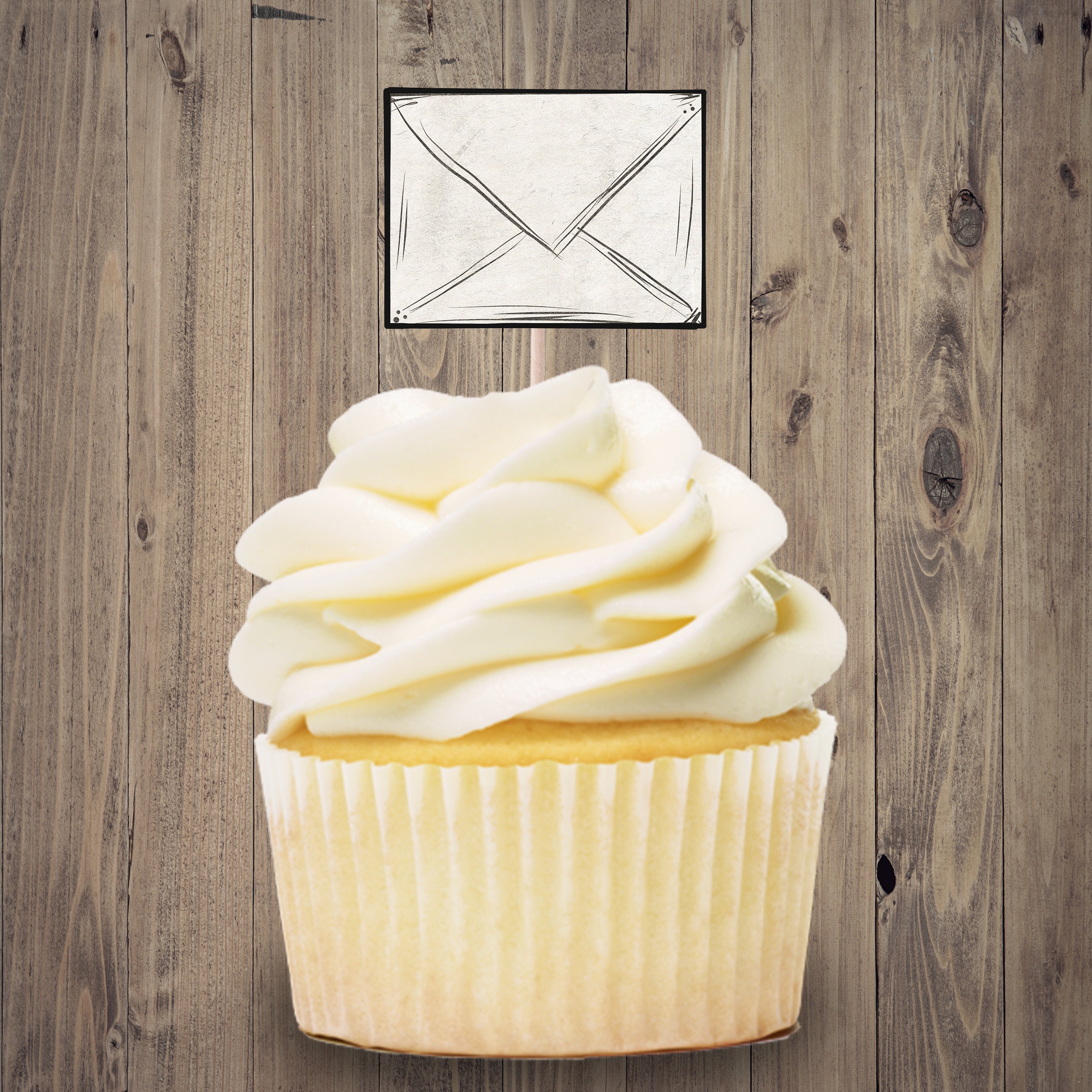 Printable Cupcake Toppers {envelopes & Stamps} - Etsy
