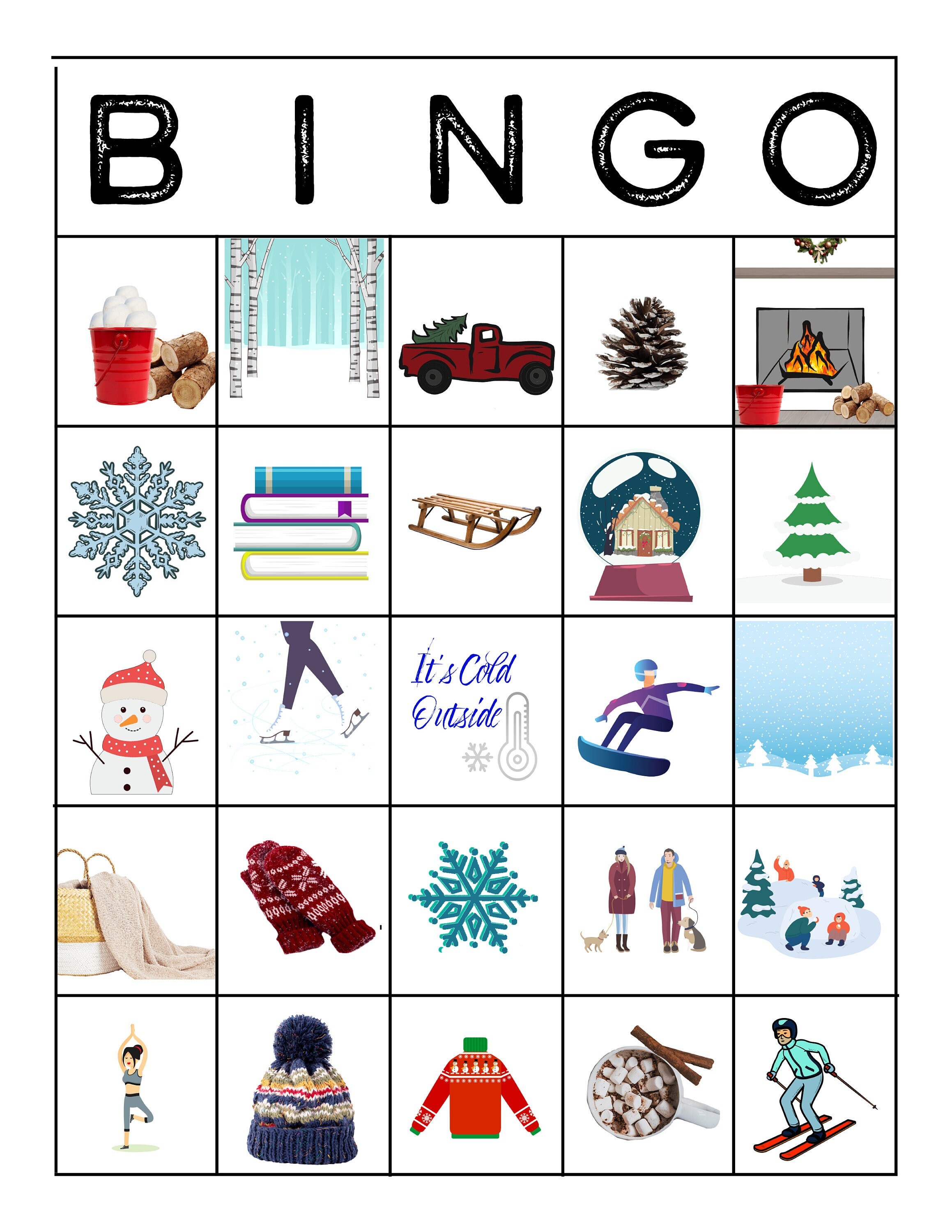 BINGO Game {winter Theme} - Etsy