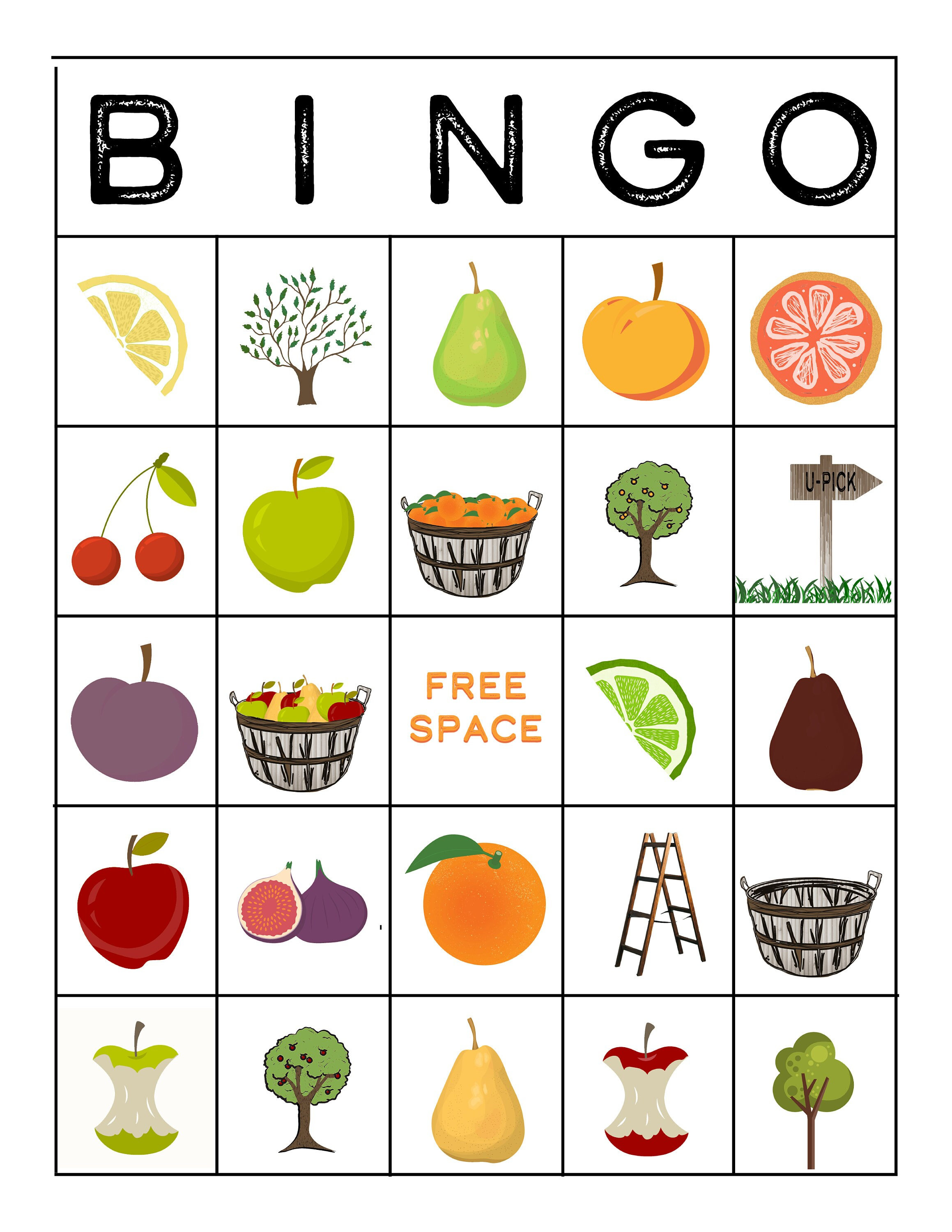 BINGO Game {orchard Theme} - Etsy