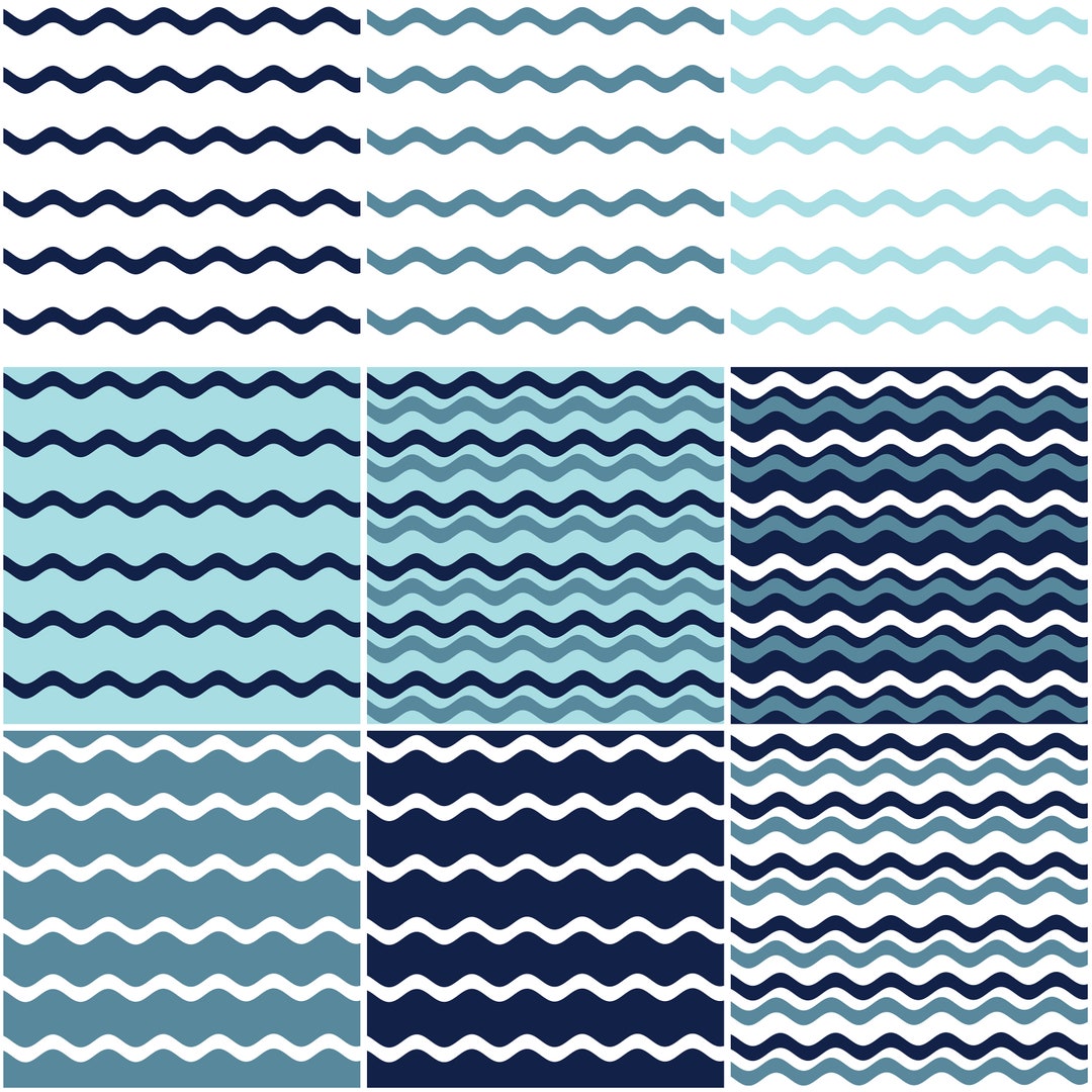 Digital Paper Pack: Wavy Lines - Etsy