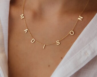 Dangle Letter Necklace - Etsy