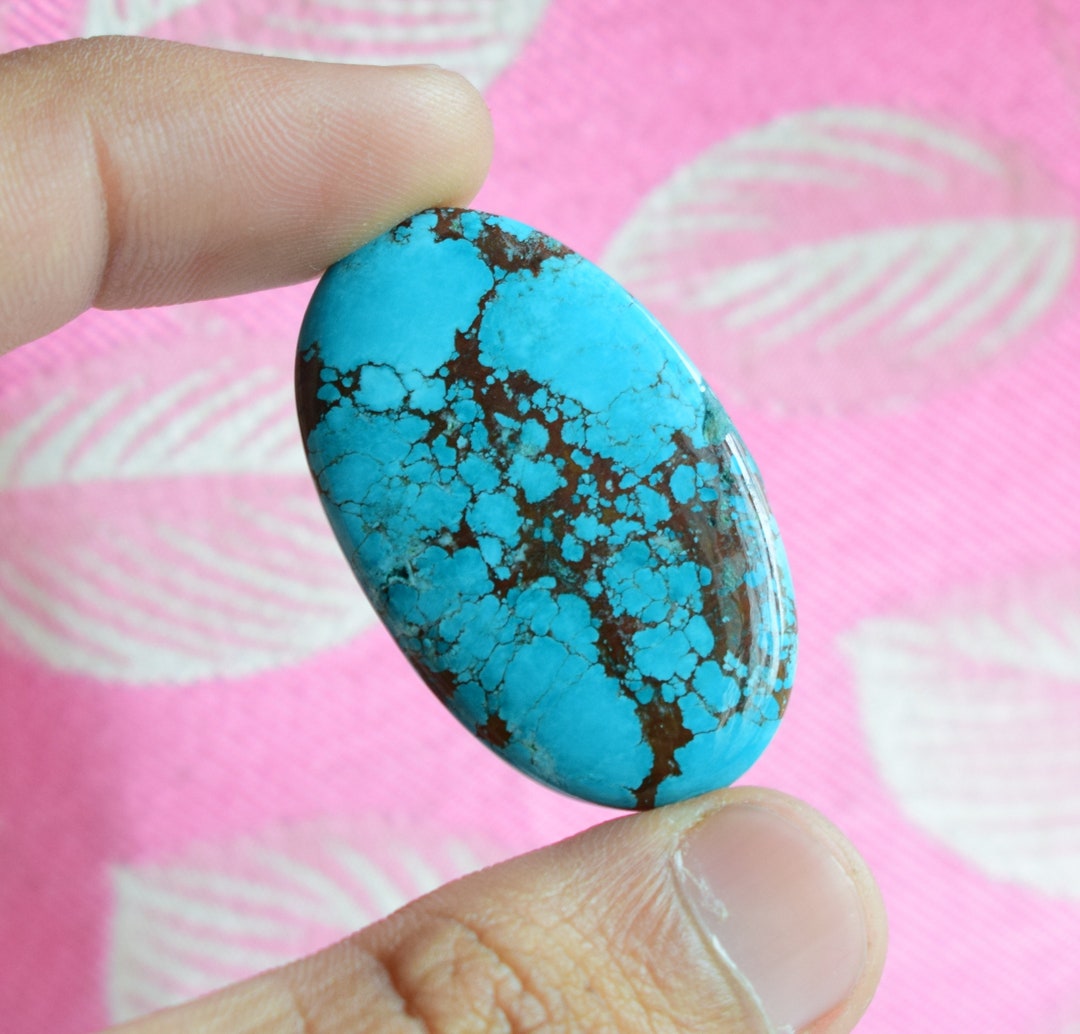 Turquoise Cabochon, 41x25x5mm, Natural Turquoise Gemstone - Etsy