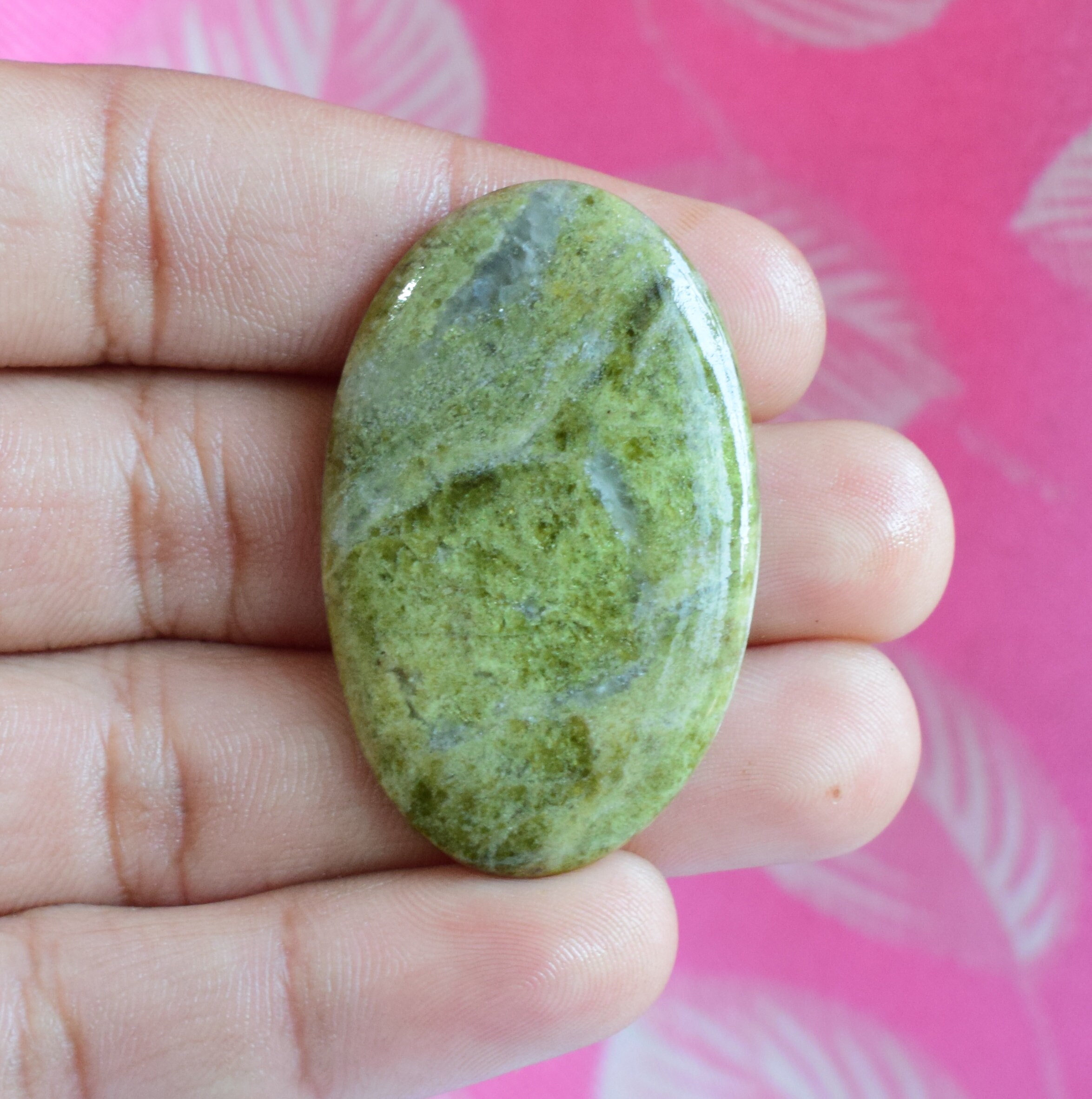 Amazing Green Vessonite Vesuvianite Cabochon 48x30x5mm | Etsy