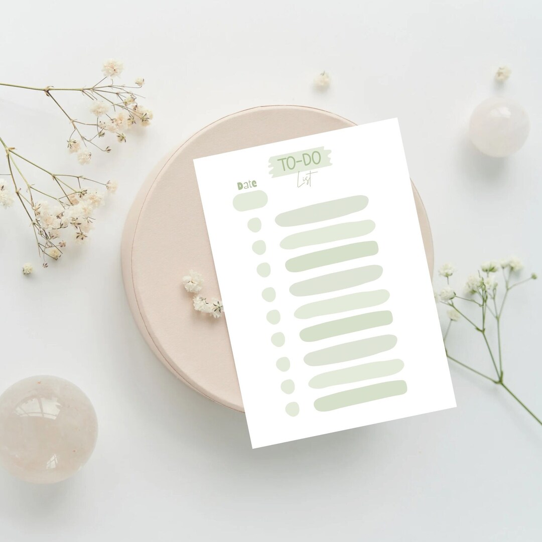 Green to Do List Instant Download | A4 | Printable Digital Download ...