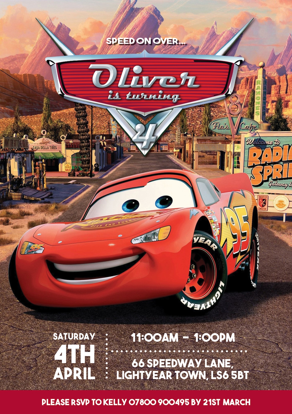 Disney Cars Invitation / Lightning Mcqueen Birthday Invitation - Etsy
