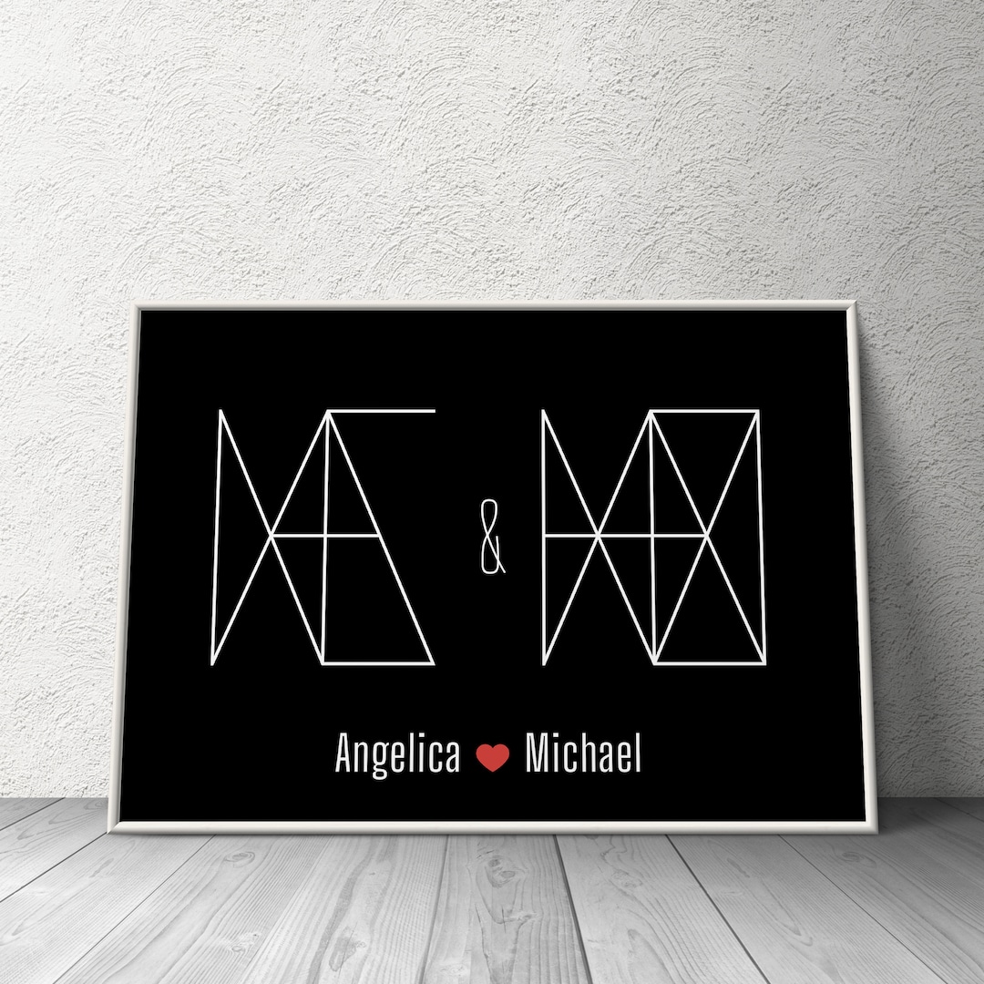 Custom Name Design, Coded Name Love Print, Personalized Name Decor ...