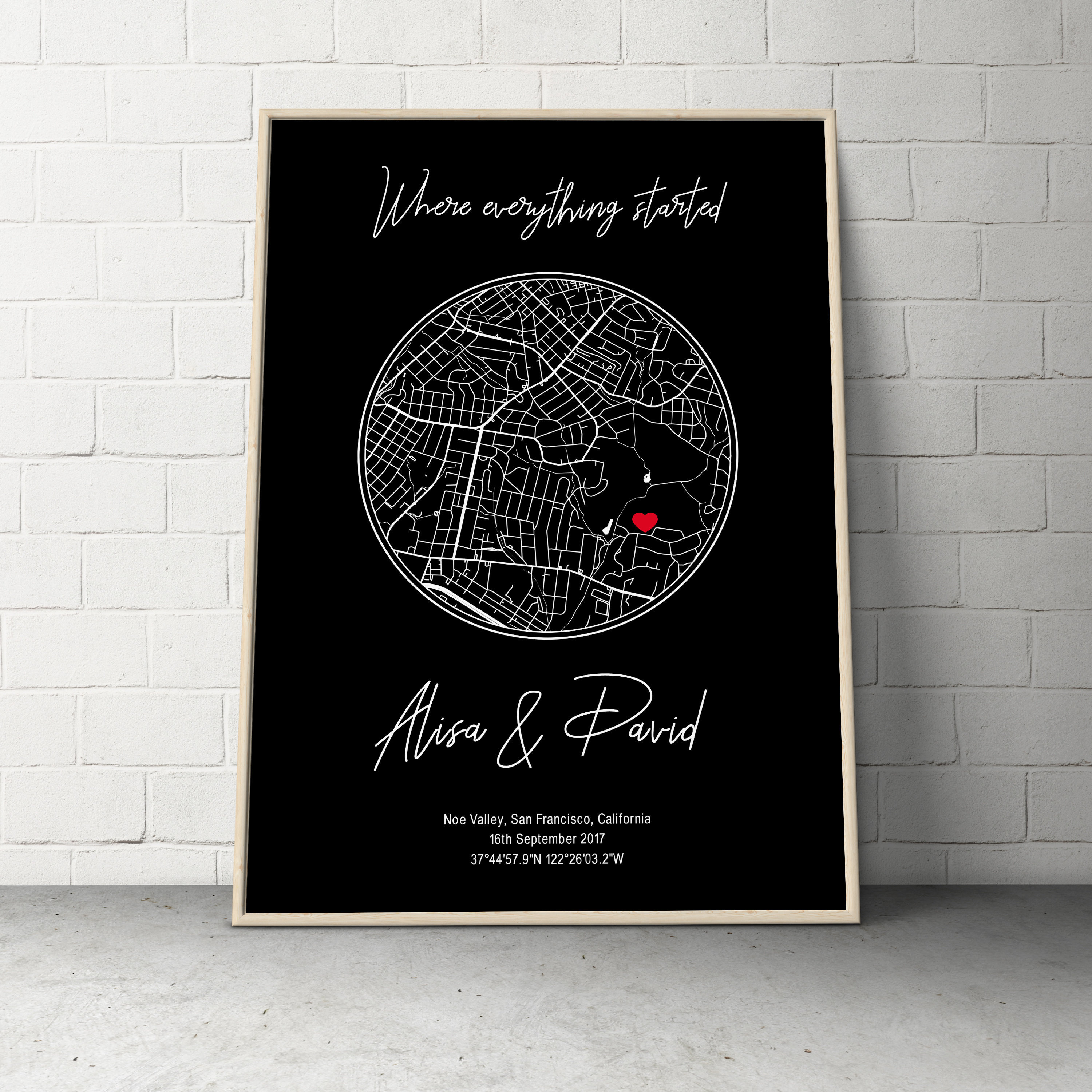 Personalized City Map Print Anniversary Gift Idea Unique - Etsy