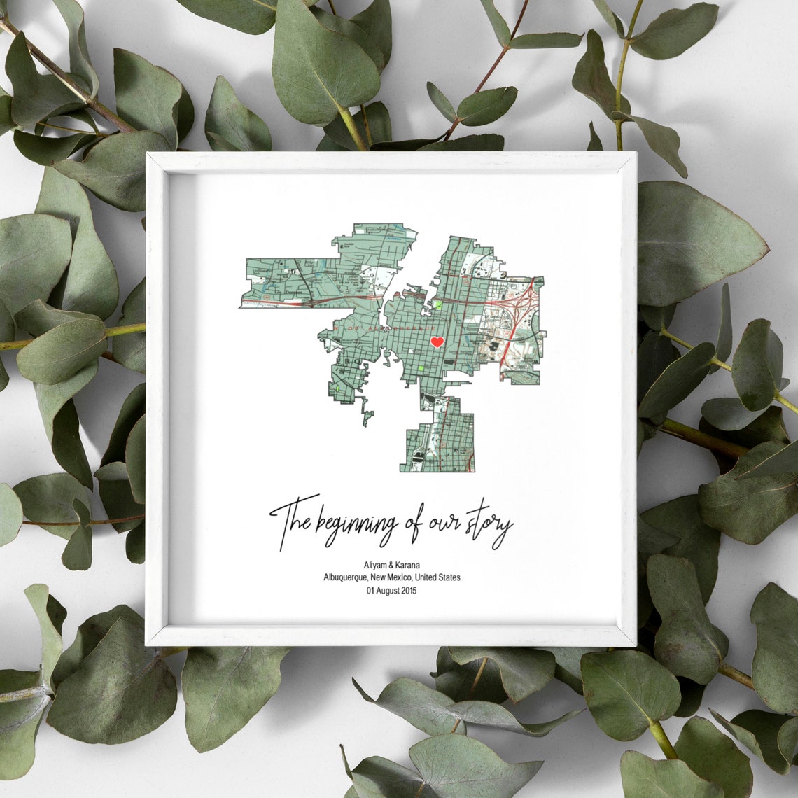 Personalized Engagement Map Gift Custom Printable Map Any - Etsy