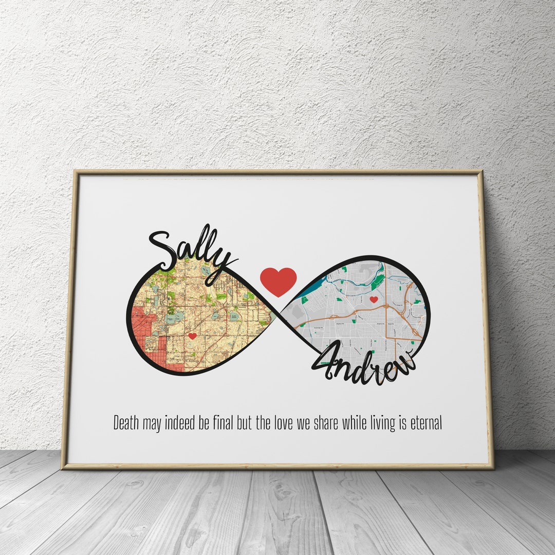 Meaningful Valentines Day Gift for Boyfriend, Custom Two Cities ...