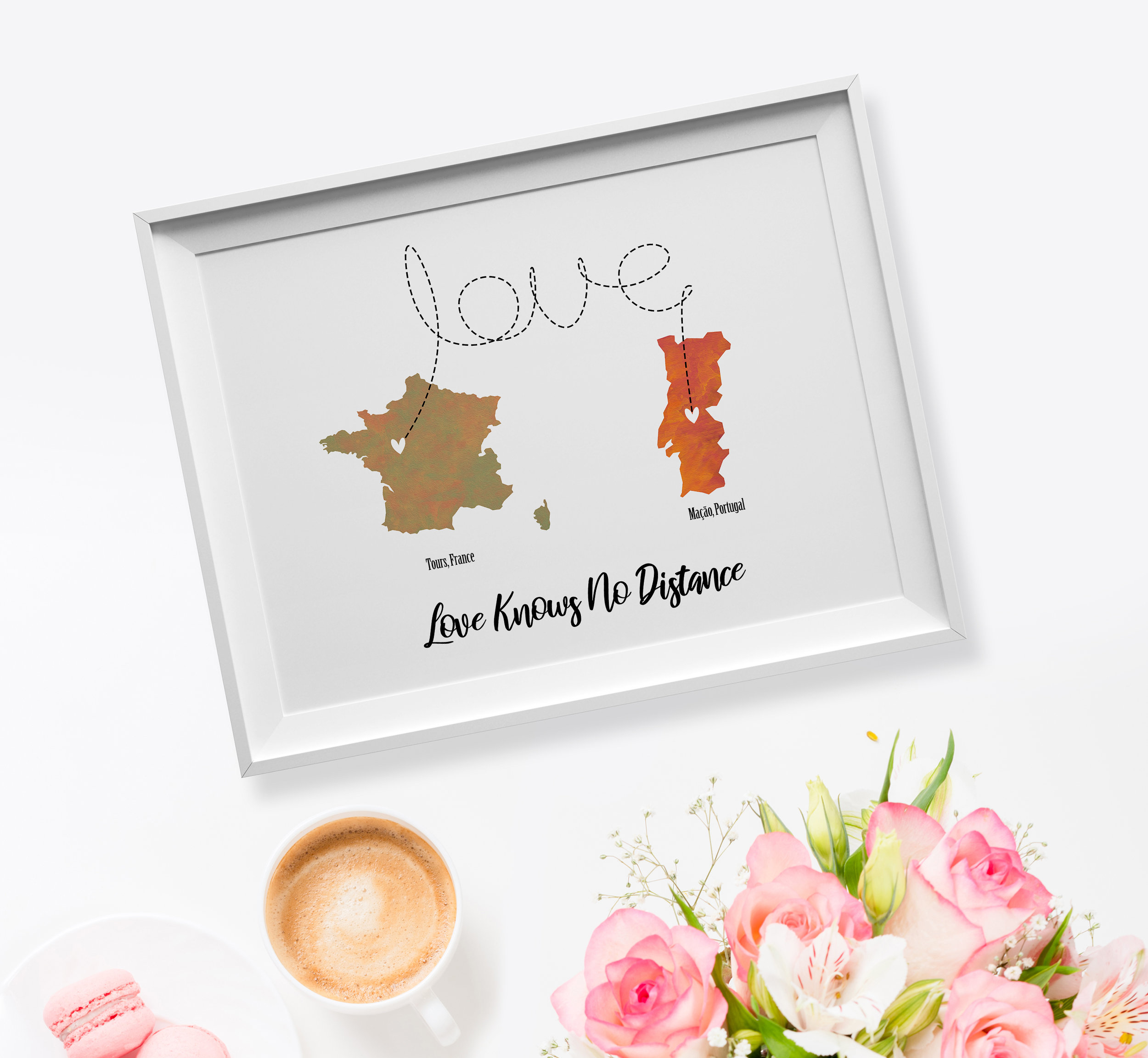 Long Distance Boyfriend Gift Map Gift for Girlfriend Long - Etsy