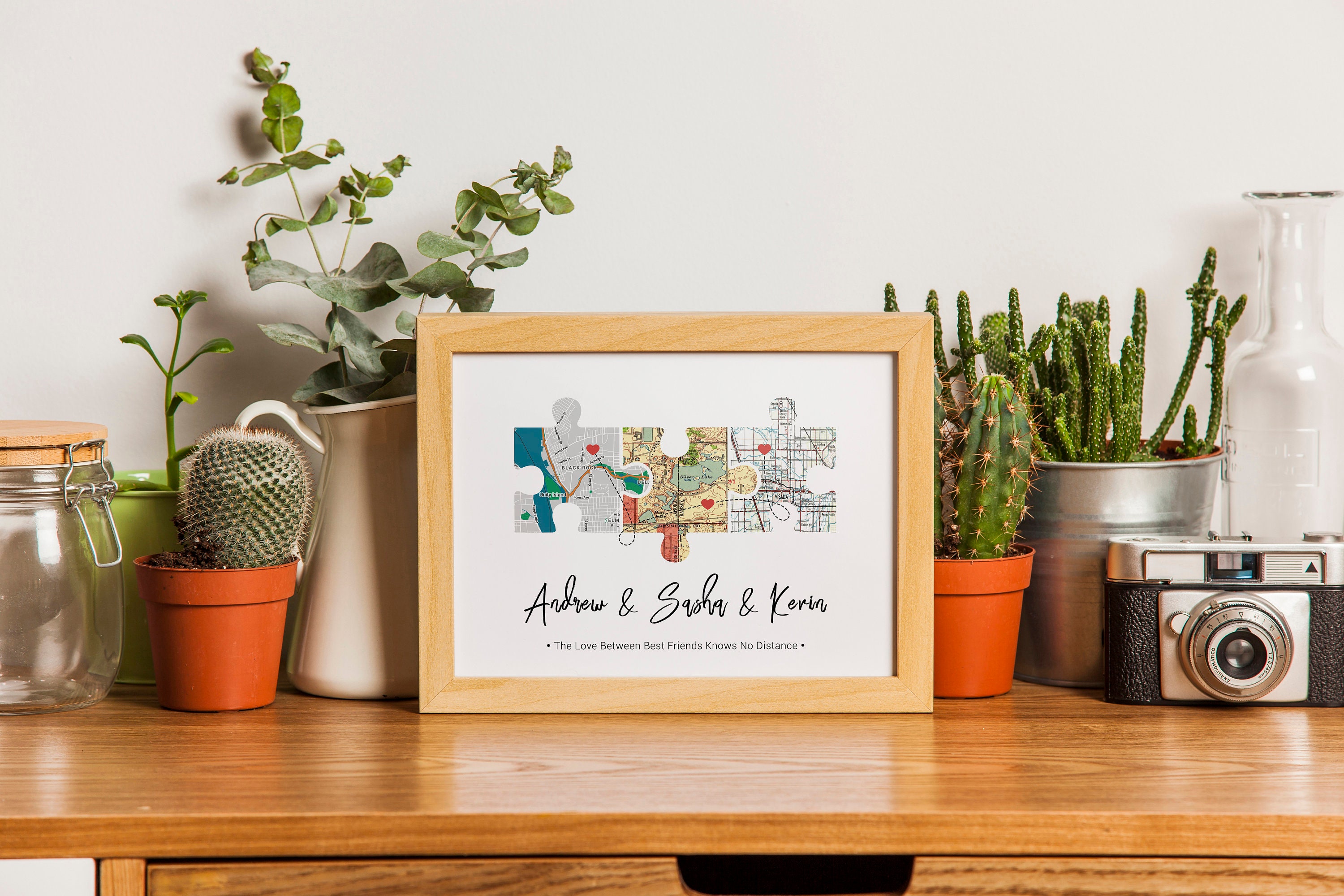 Long Distance Map, Personalized Relationship Friendship Love Gift ...