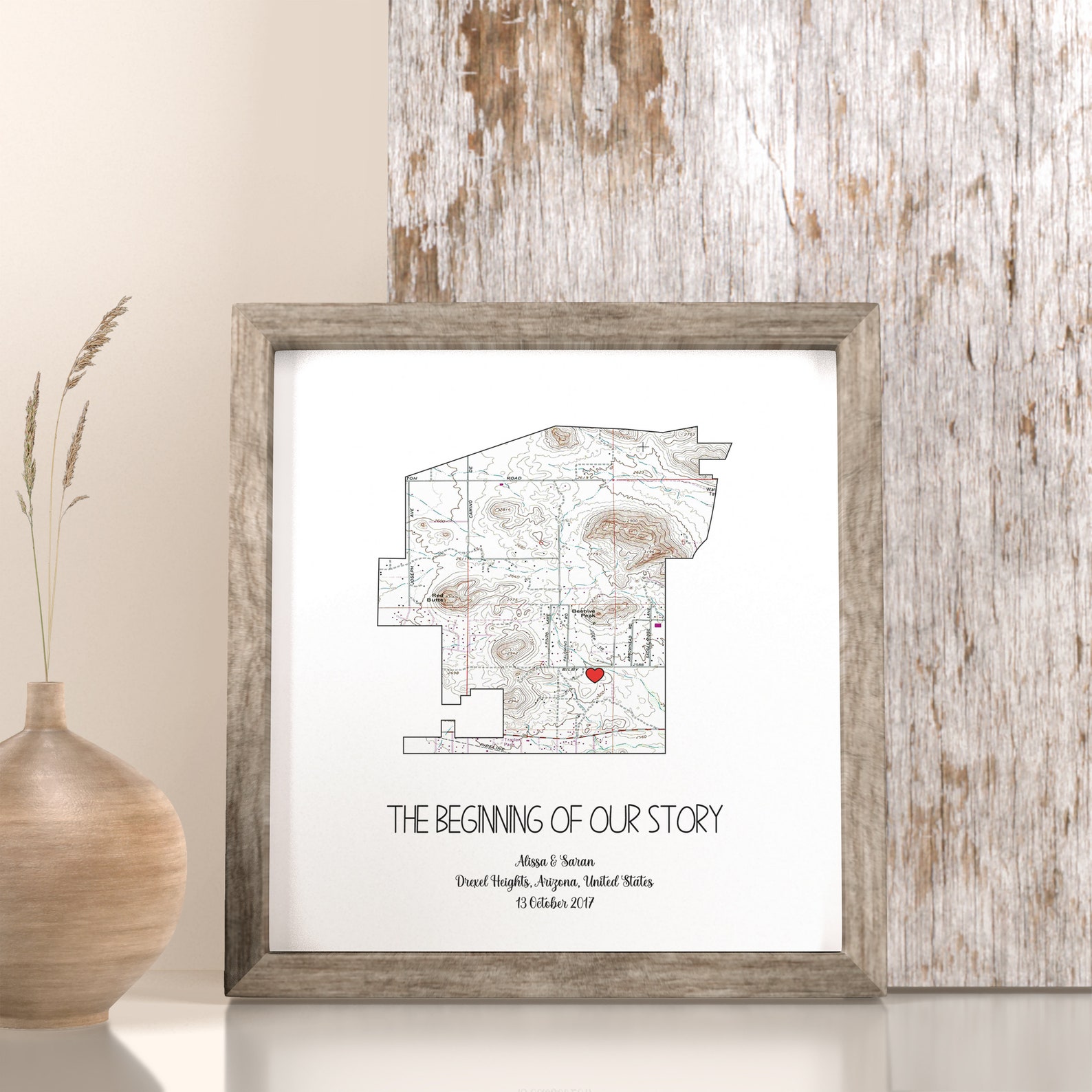 Personalized Engagement Map Gift Custom Printable Map Any - Etsy