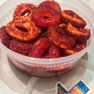 Dulces Enchilados Peach Rings Christmas Candy Holiday Candy Spicy Peach Rings Peach Rings Chamoy Candy Chamoy and Tajin