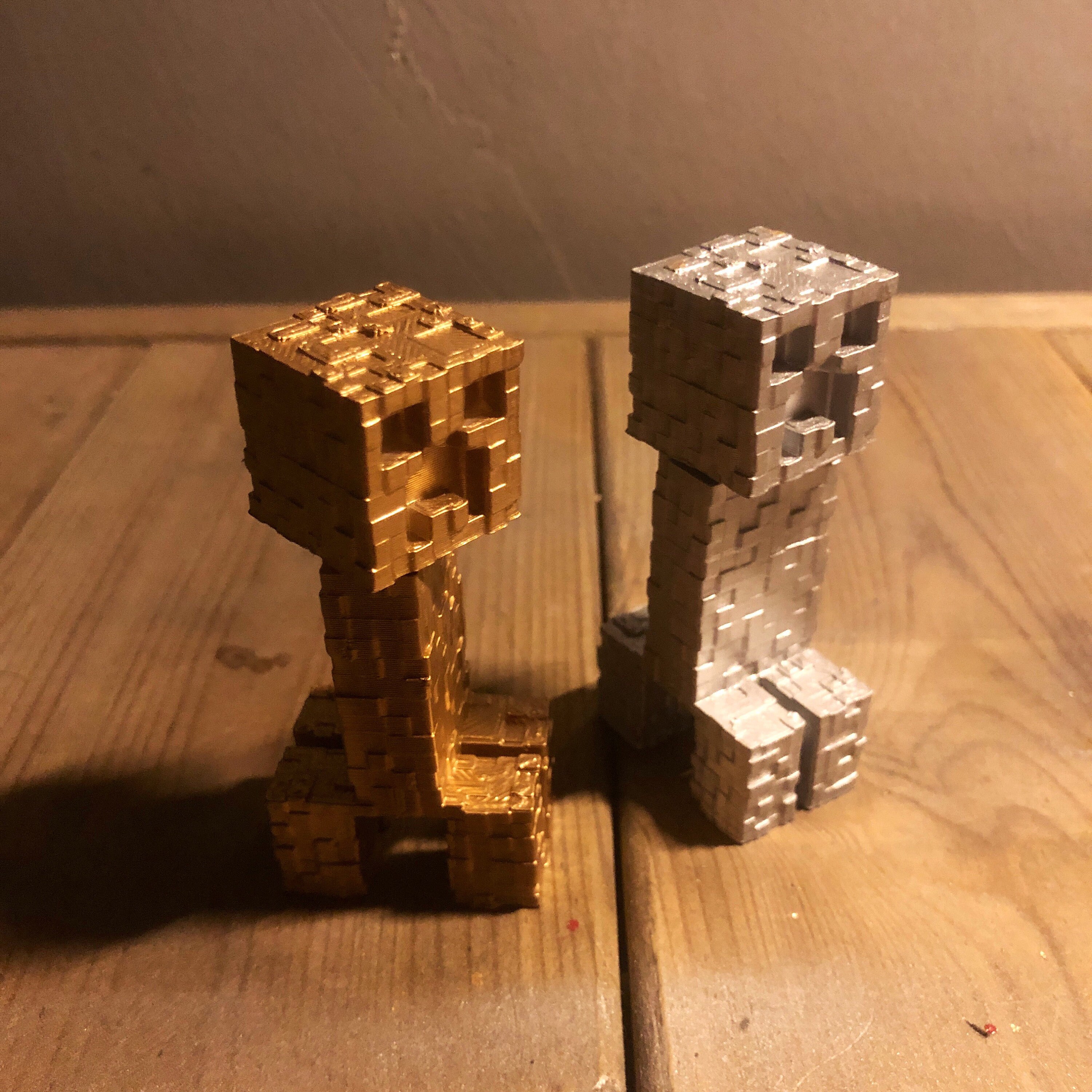 Minecraft Creeper Figure Golden Prop Gaming 3D Printed | Etsy