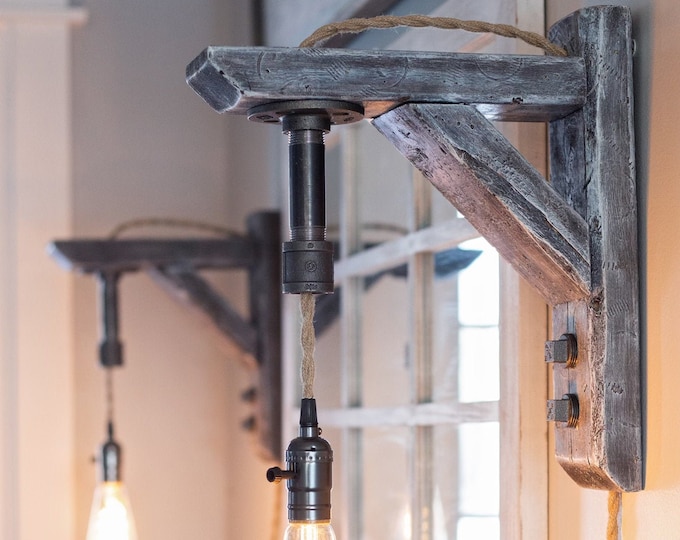 Rustic Farmhouse Wall Sconce Light - Wall Light - Sconce Lights - Cabin ...