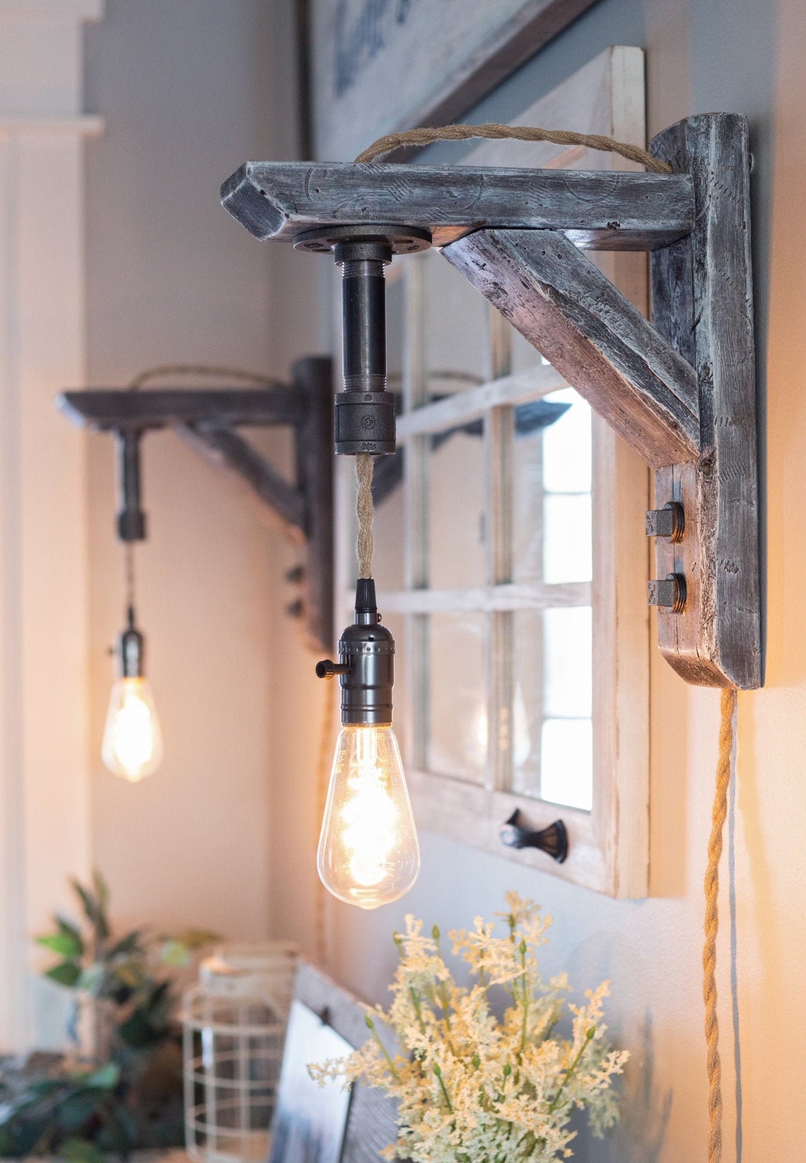 Rustic Farmhouse Wall Sconce Light Wall Light Sconce - Etsy
