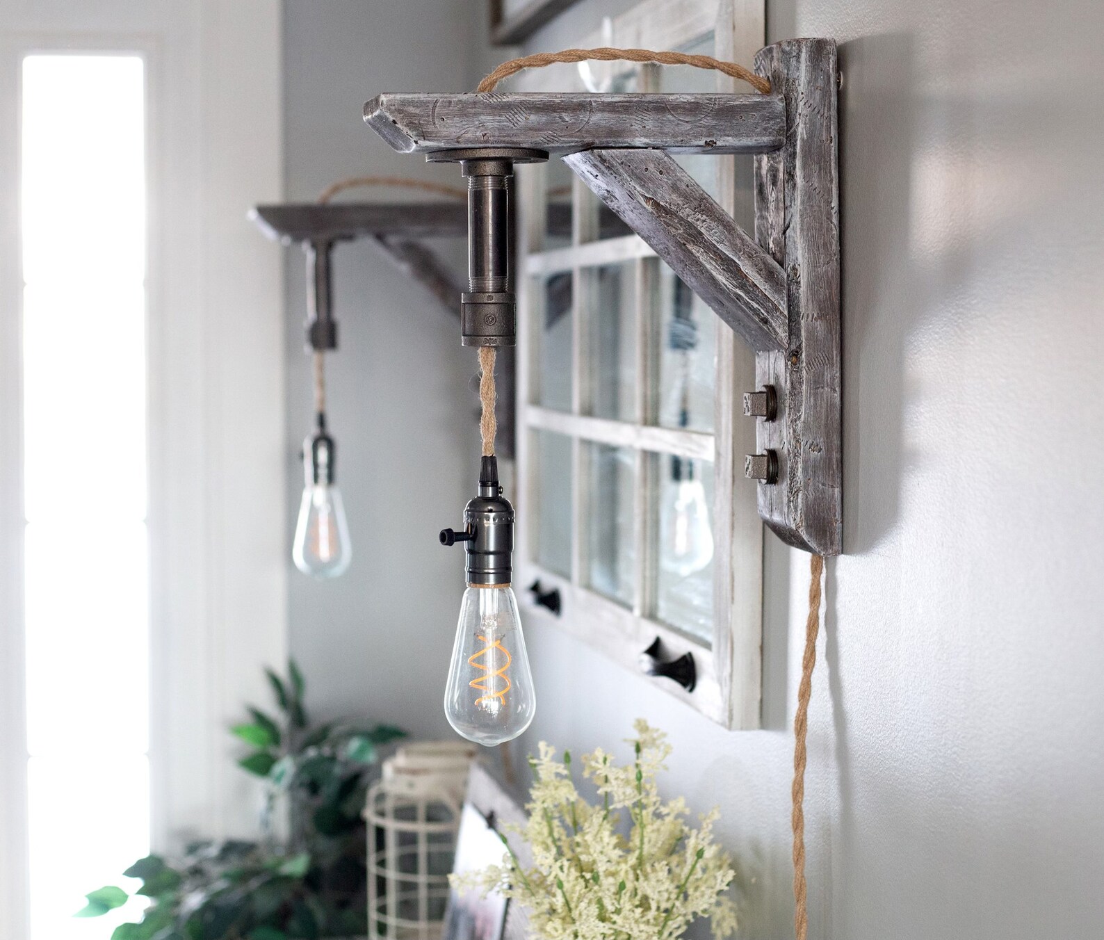 Rustic Farmhouse Wall Sconce Light Wall Light Sconce - Etsy