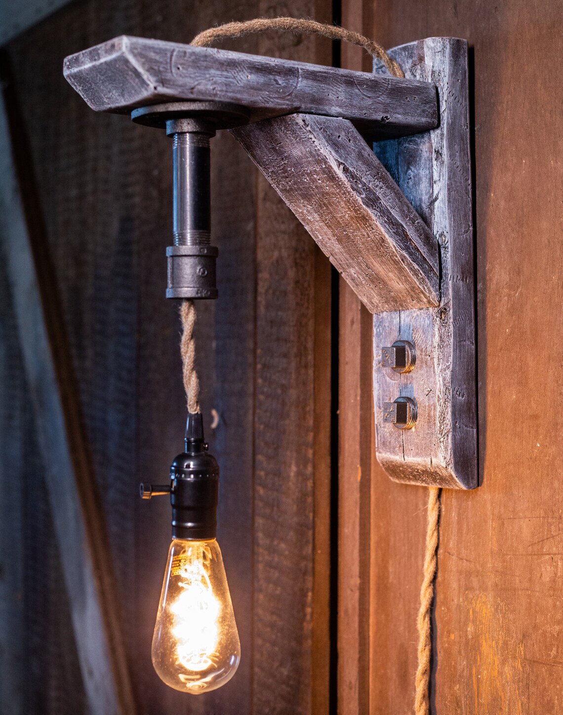 Rustic Farmhouse Wall Sconce Light Wall Light Sconce - Etsy