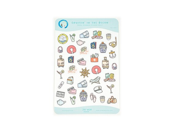 Cruisin in the Ocean Travel Sticker Sheet | Etsy