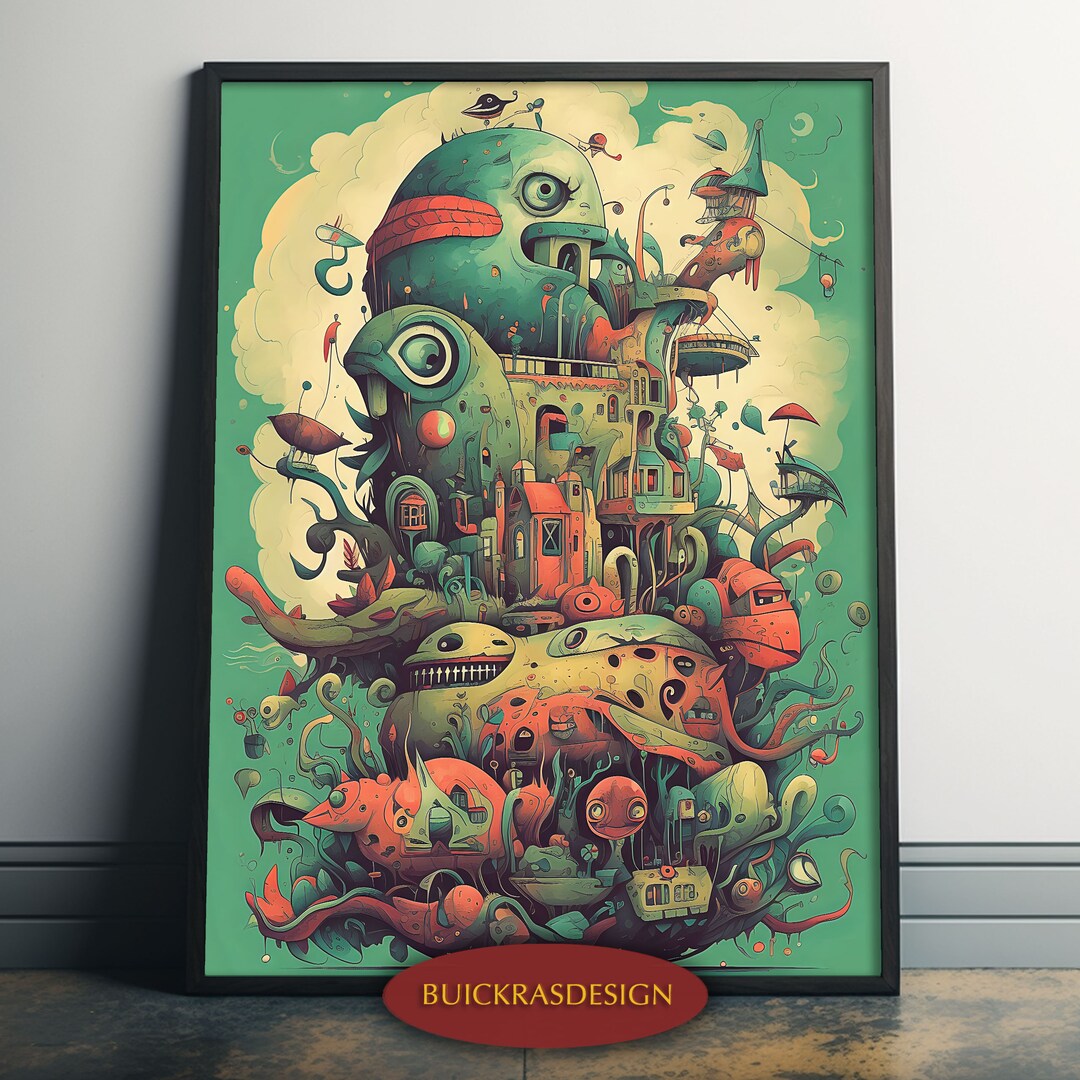 Surreal Junkyard Characters #3, DIGITAL Download, Large Print Abstract ...