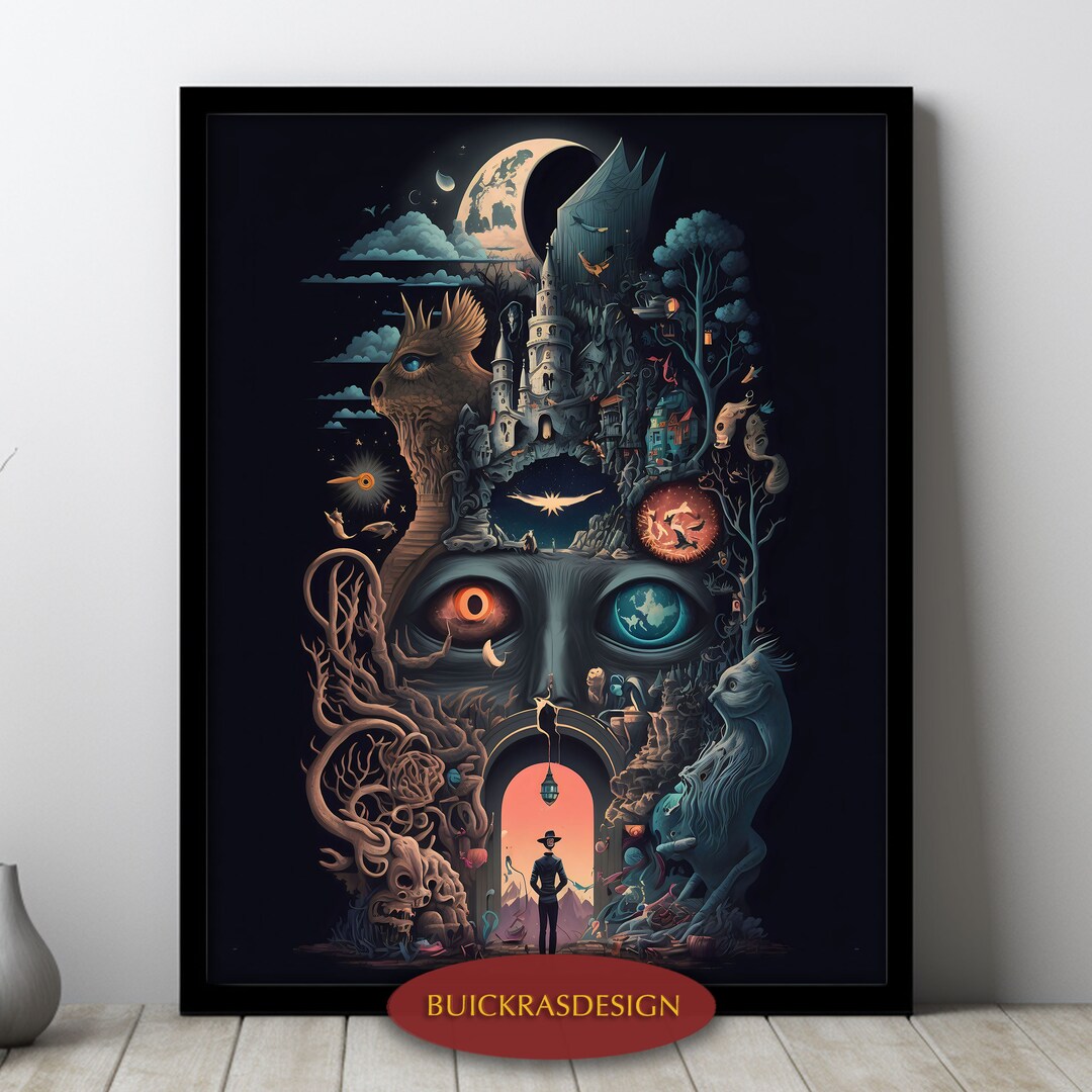 Illusion of Duality ART PRINT Surreal Esoteric, Light and Dark, Good and Bad, Broken Reality ...