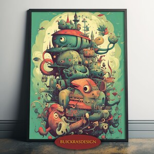 Surreal Junkyard Characters #1, DIGITAL Download, Large Print Abstract ...