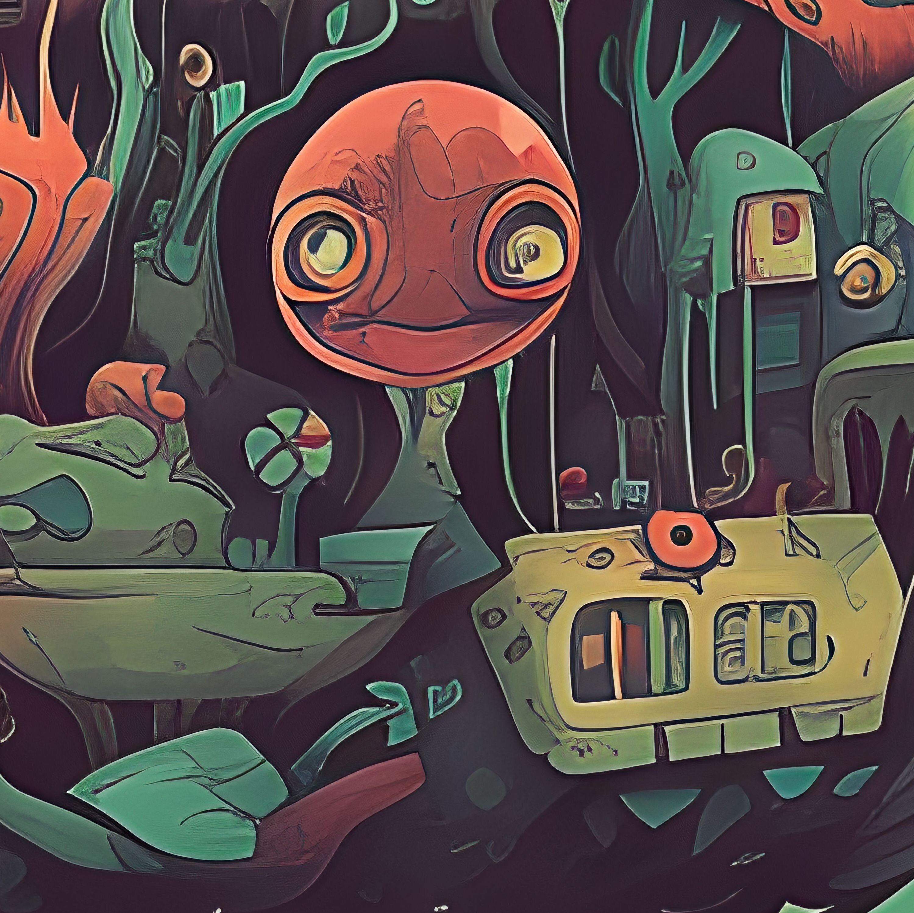 Surreal Junkyard Characters #3, DIGITAL Download, Large Print Abstract ...