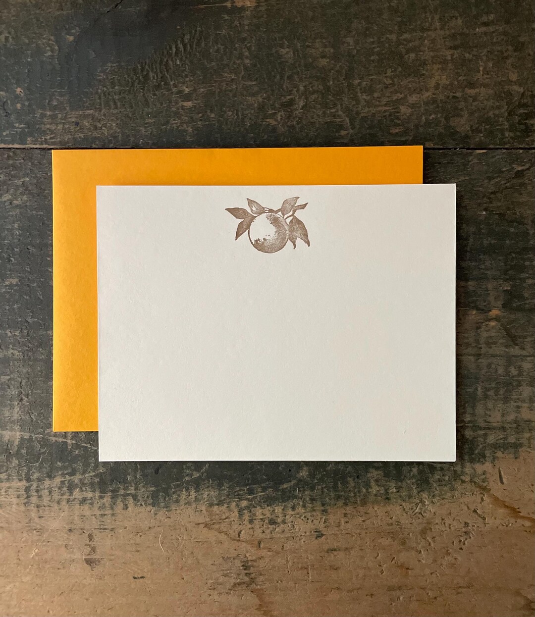 Letterpress Vintage Citrus Notecard Set - Etsy