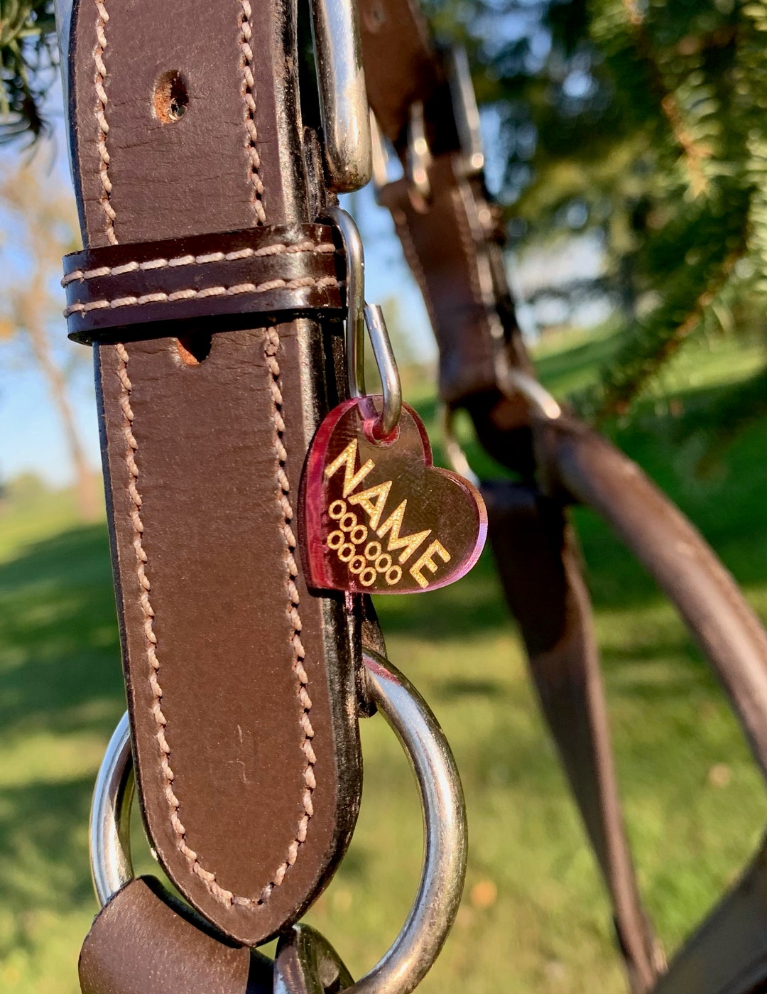 Horse Bridal Tag, Heart ID Tag Name Tag Halter Tag - Etsy