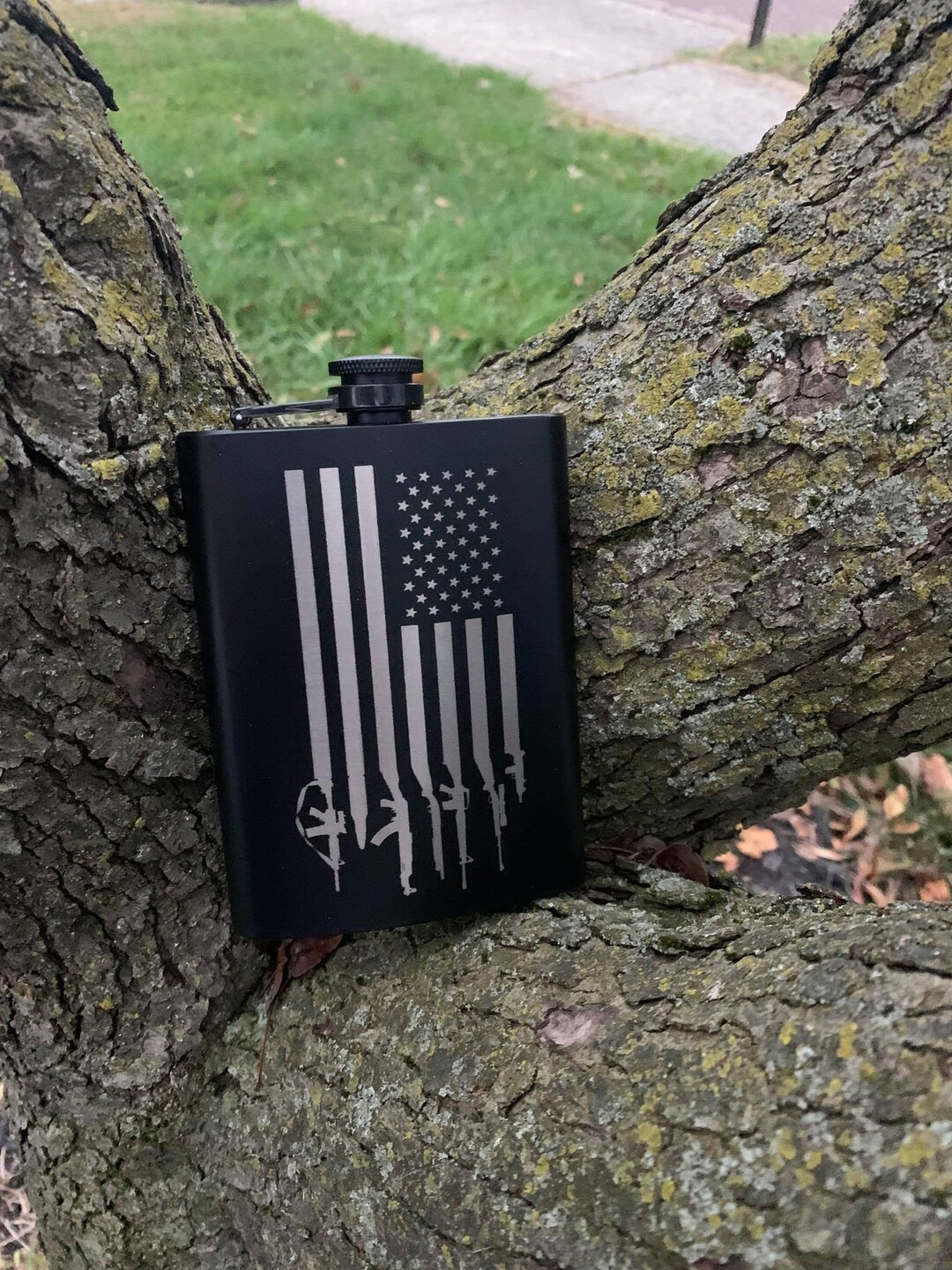 12oz Custom American Flag Flask - Etsy