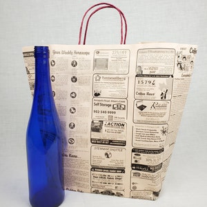 Upcycled Eco-friendly Newspaper Bags - Coffee News & White - Etsy