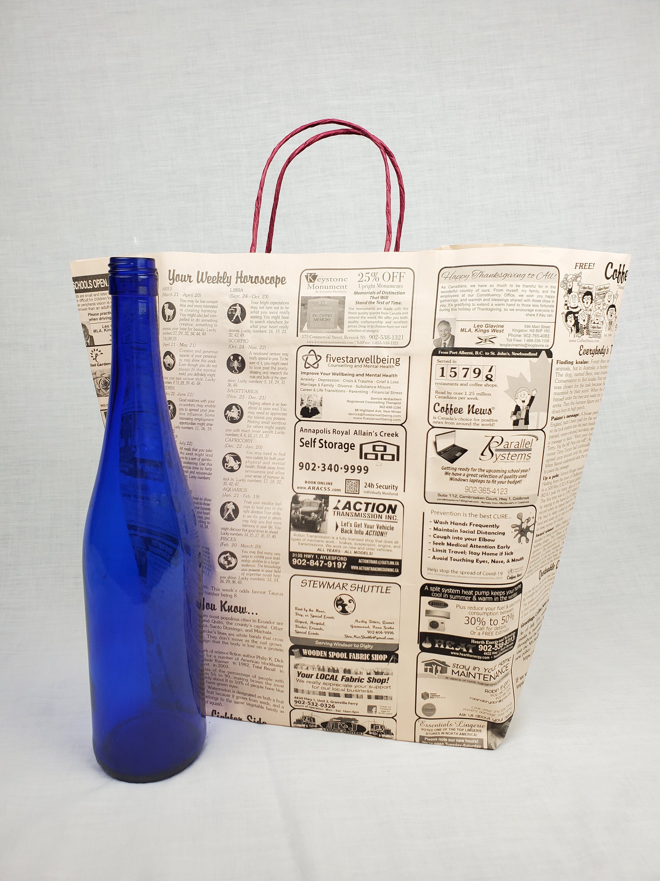Upcycled Eco-friendly Newspaper Bags - Coffee News & White - Etsy