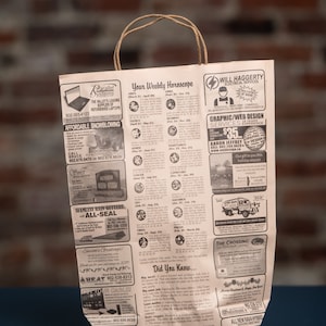 Upcycled Eco-friendly Newspaper Bags - Coffee News & White - Etsy