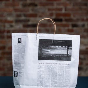 Upcycled Eco-friendly Newspaper Bags - Coffee News & White - Etsy