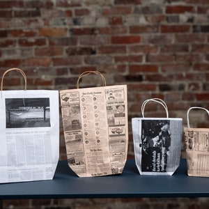 Upcycled Eco-friendly Newspaper Bags - Coffee News & White - Etsy