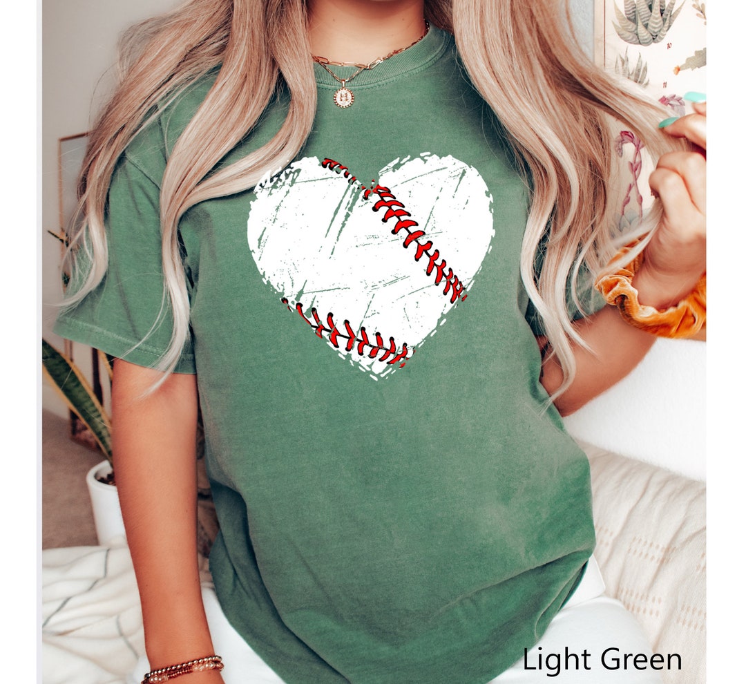 Comfort Colors, Baseball Distress Heart Shirt, Baseball Shirt, Baseball ...