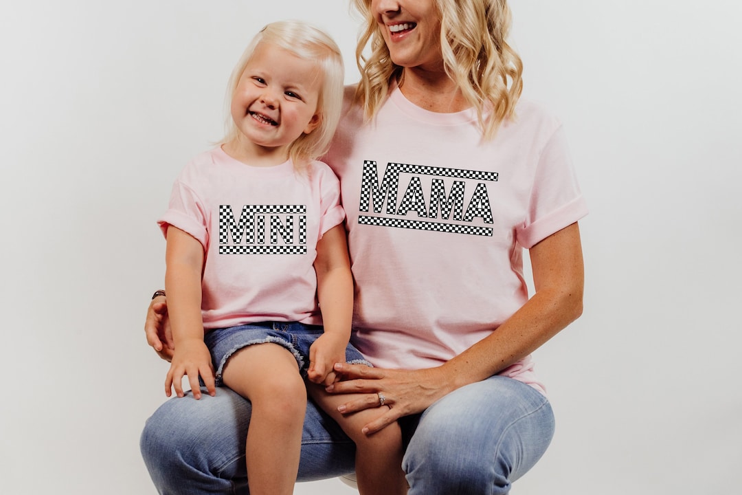 Checker Pattern Mama Shirt, Checker Mama Shirt, Checker Mini Shirt ...