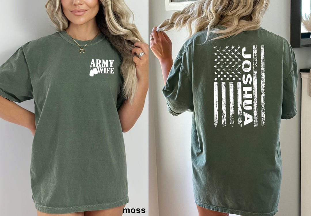 Comfort Colors, Personalized Army Wife Shirt, Custom Military Wife ...