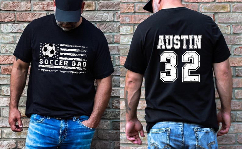 Custom Soccer Dad Shirt, Personalized Name & Number Tee - Etsy