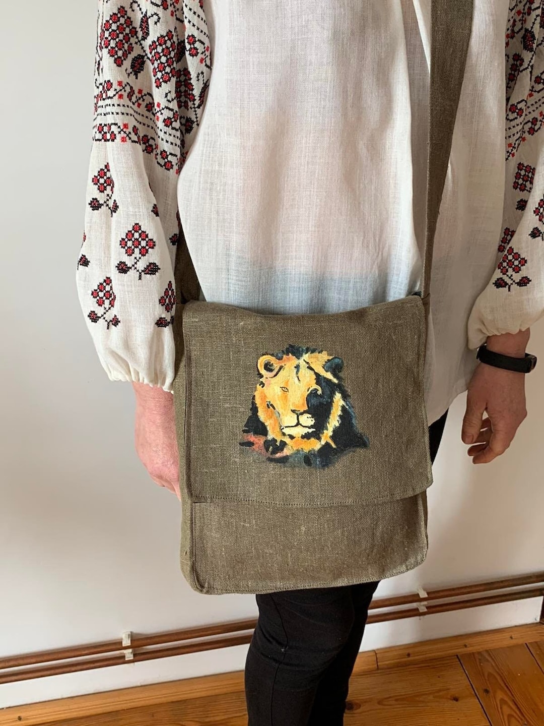Lion Linen Bag Lion Crossbody Lion Shoulder Bag Ukraine Sellers Ukraine ...