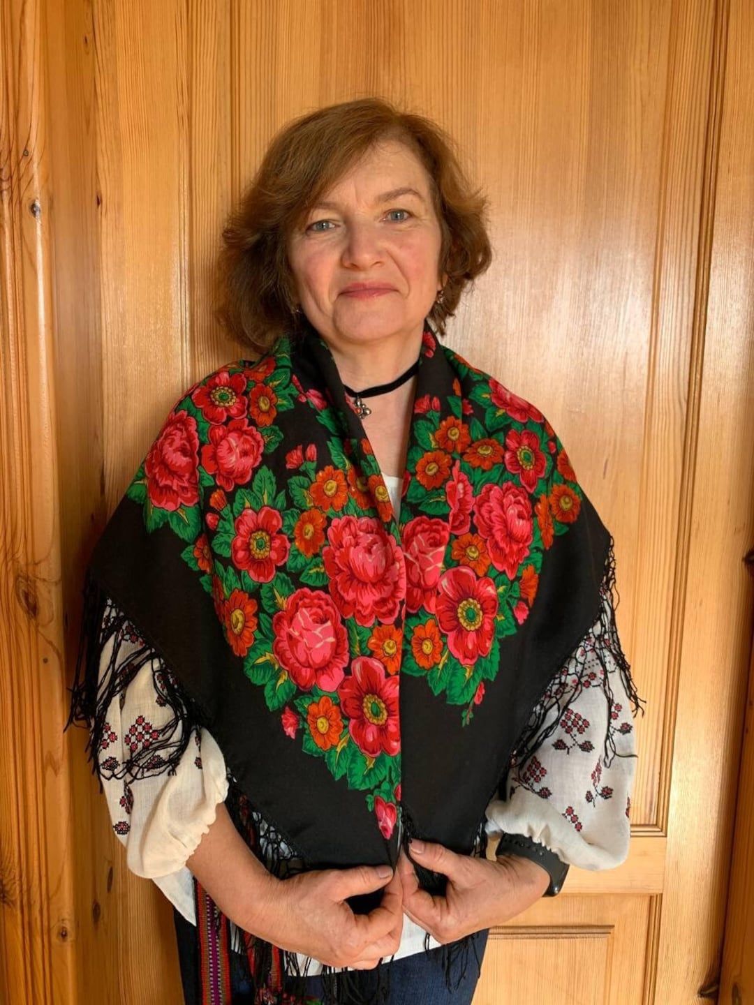 Ukrainian Vintage Shawl Ukrainian Scarf Floral Vintage Ukraine Wool ...