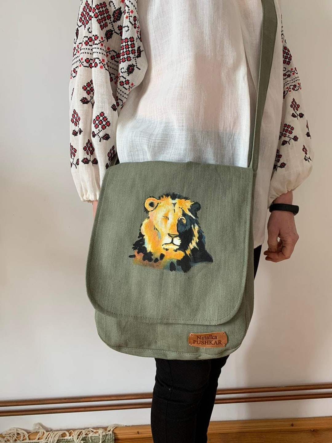 Lion Linen Bag Lion Crossbody Lion Shoulder Bag Ukraine Sellers Ukraine ...