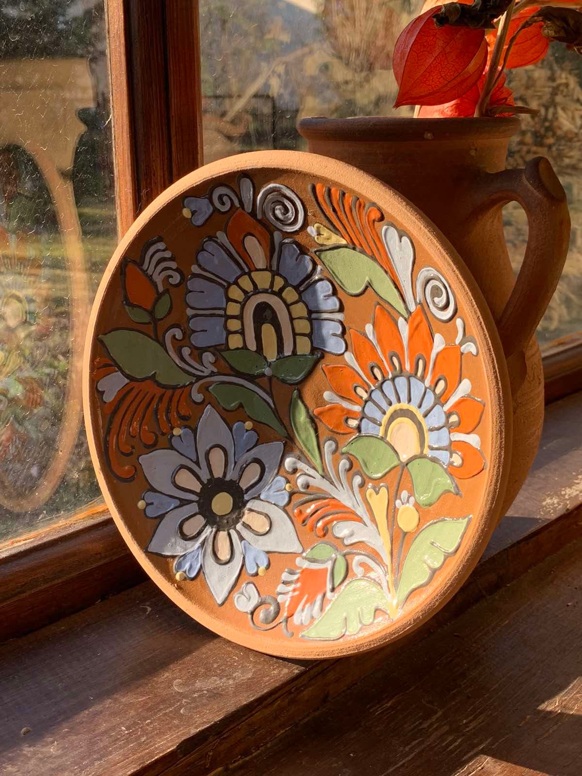 Ceramic Plate Hanging Folk Ceramic Plate Handmade Plates | Etsy