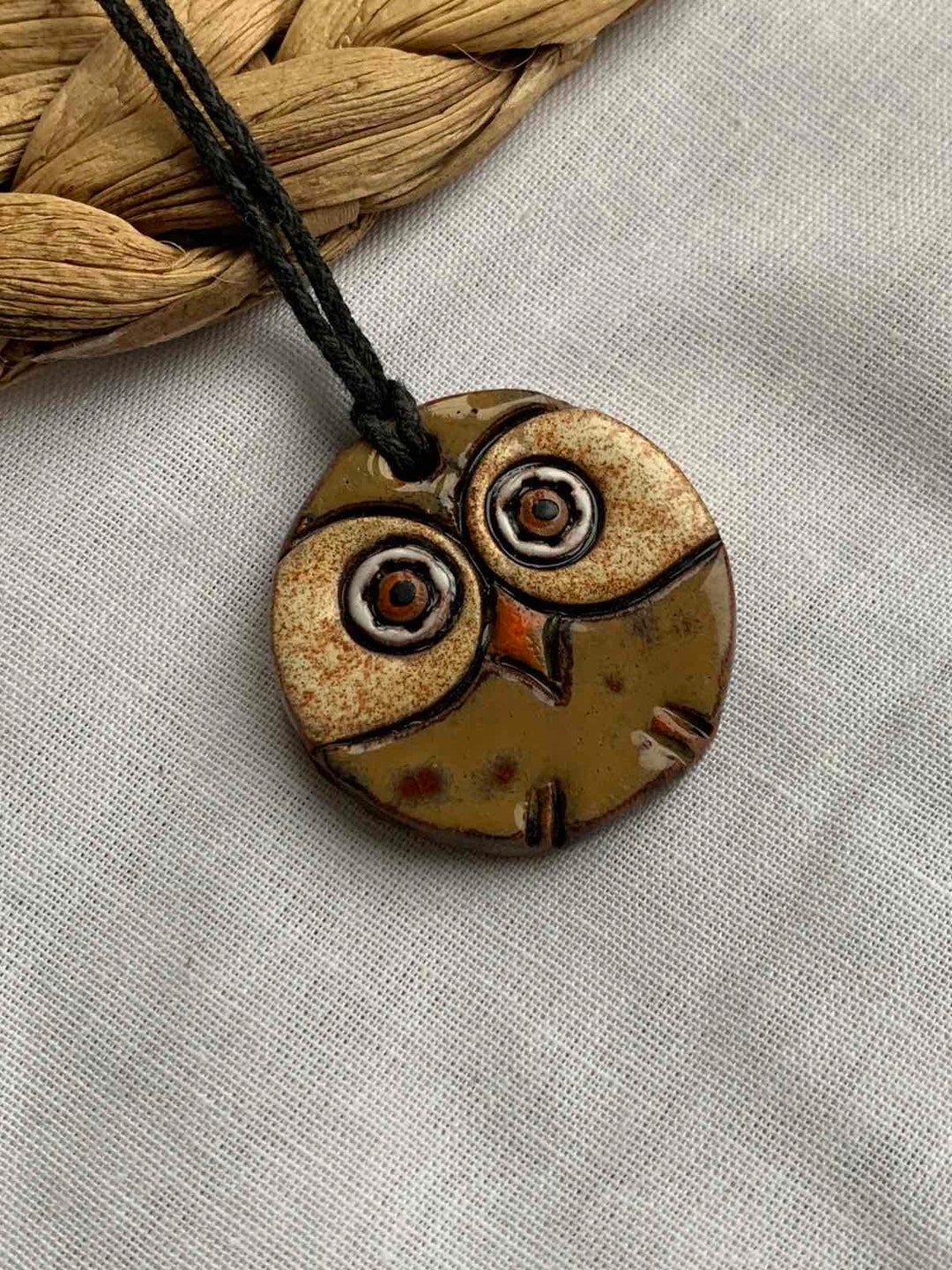 Ceramic Owl Necklace Owl Pendant Ukraine Sellers Ukraine Shops Owl ...