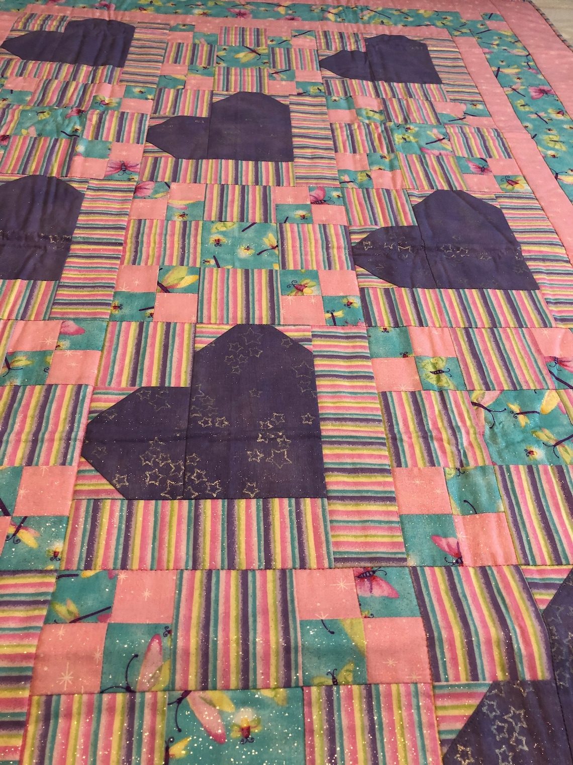 Purple Heart Quilt | Etsy