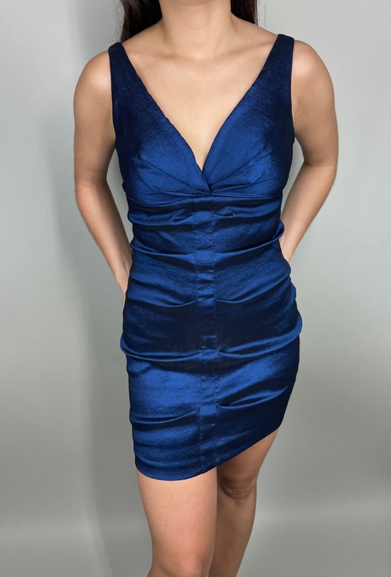 Midnight blue ruched dress - Gem