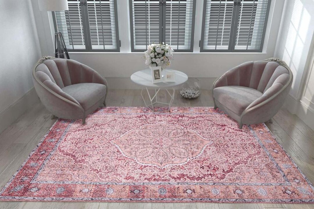 Turkish Rug Faded Pink Shabby Chic Vintage Oriental - Etsy