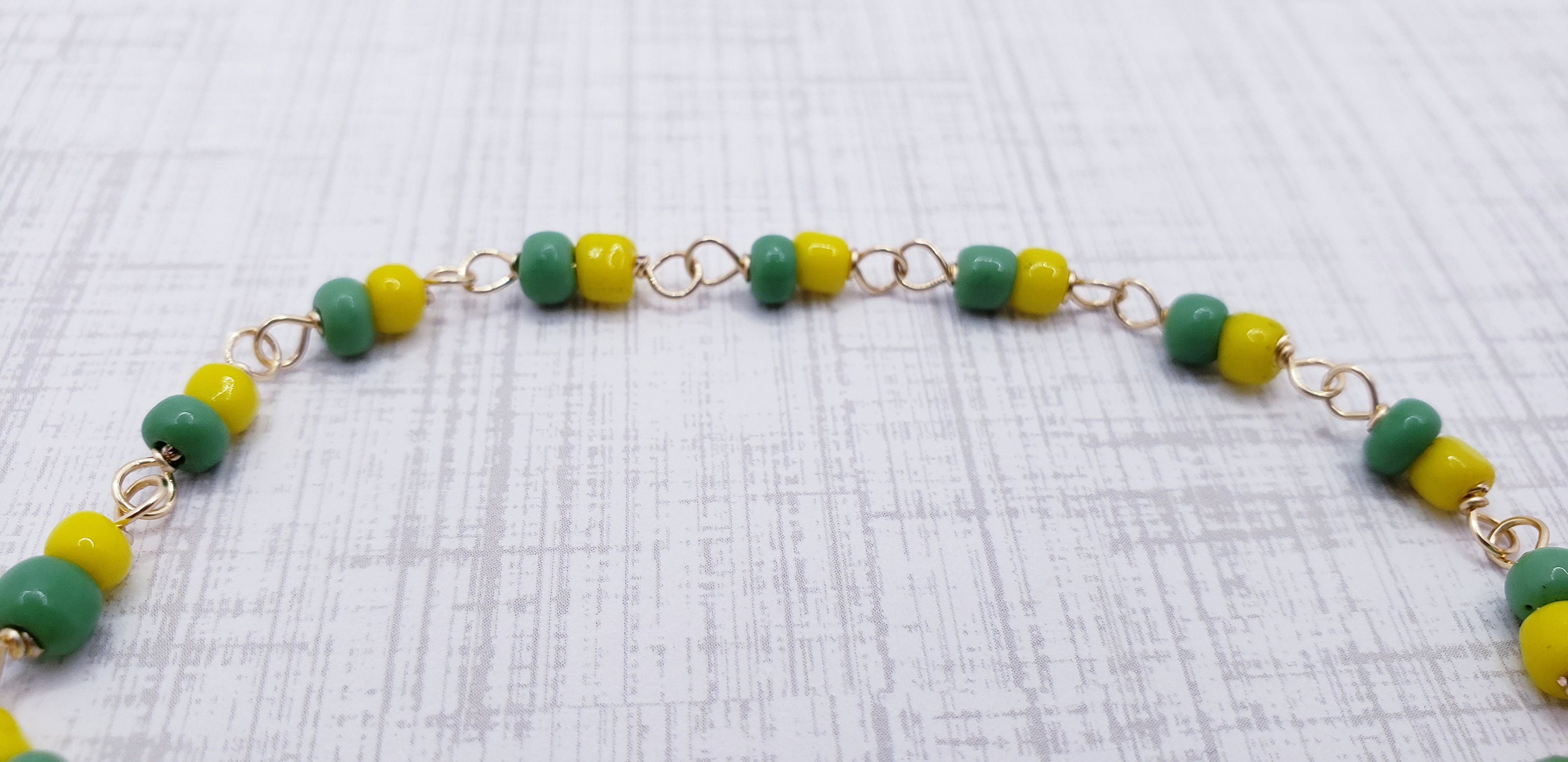 Orula Beads Yellow & Green Gold or Silver Tone - Etsy