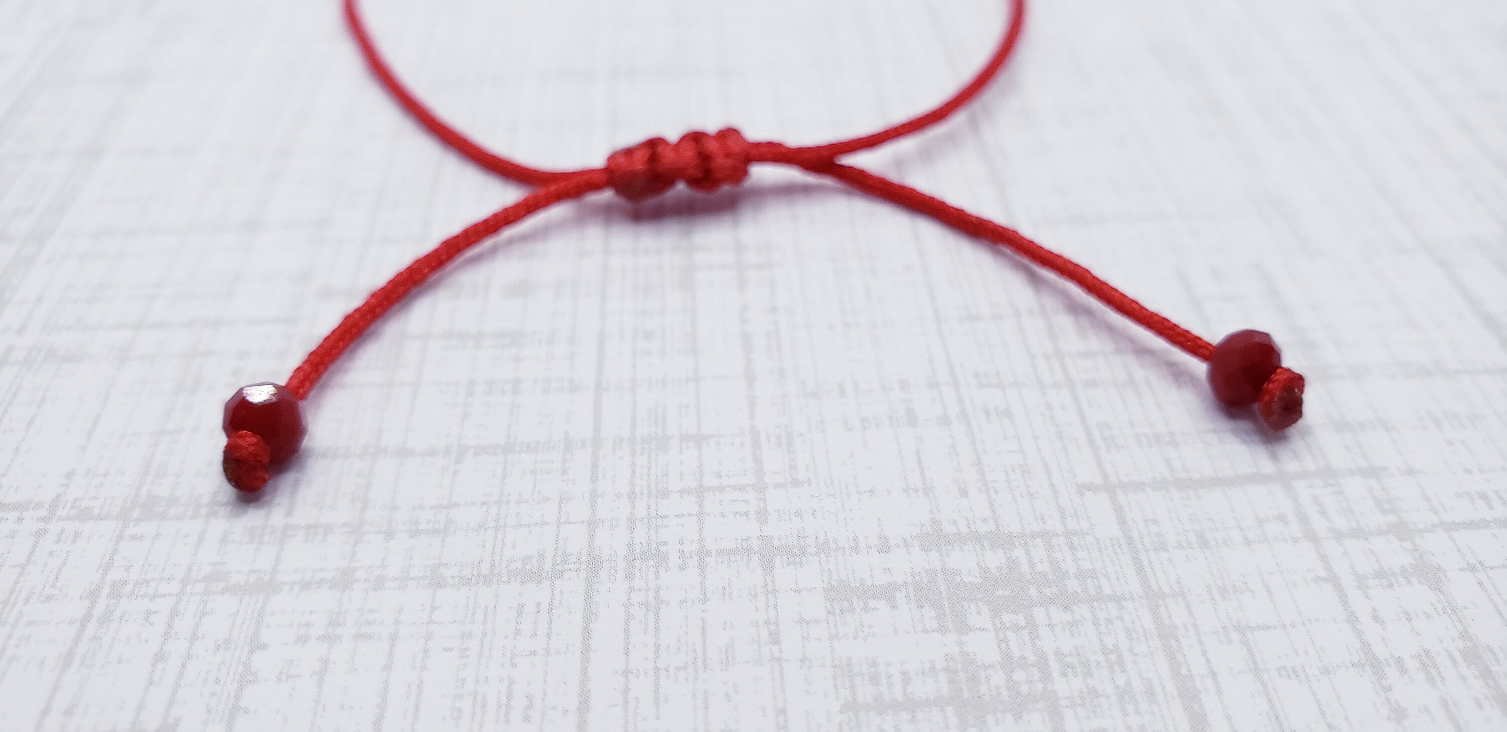 Minimalist 2 Bead Colors Red String Good Luck Bracelet | Etsy